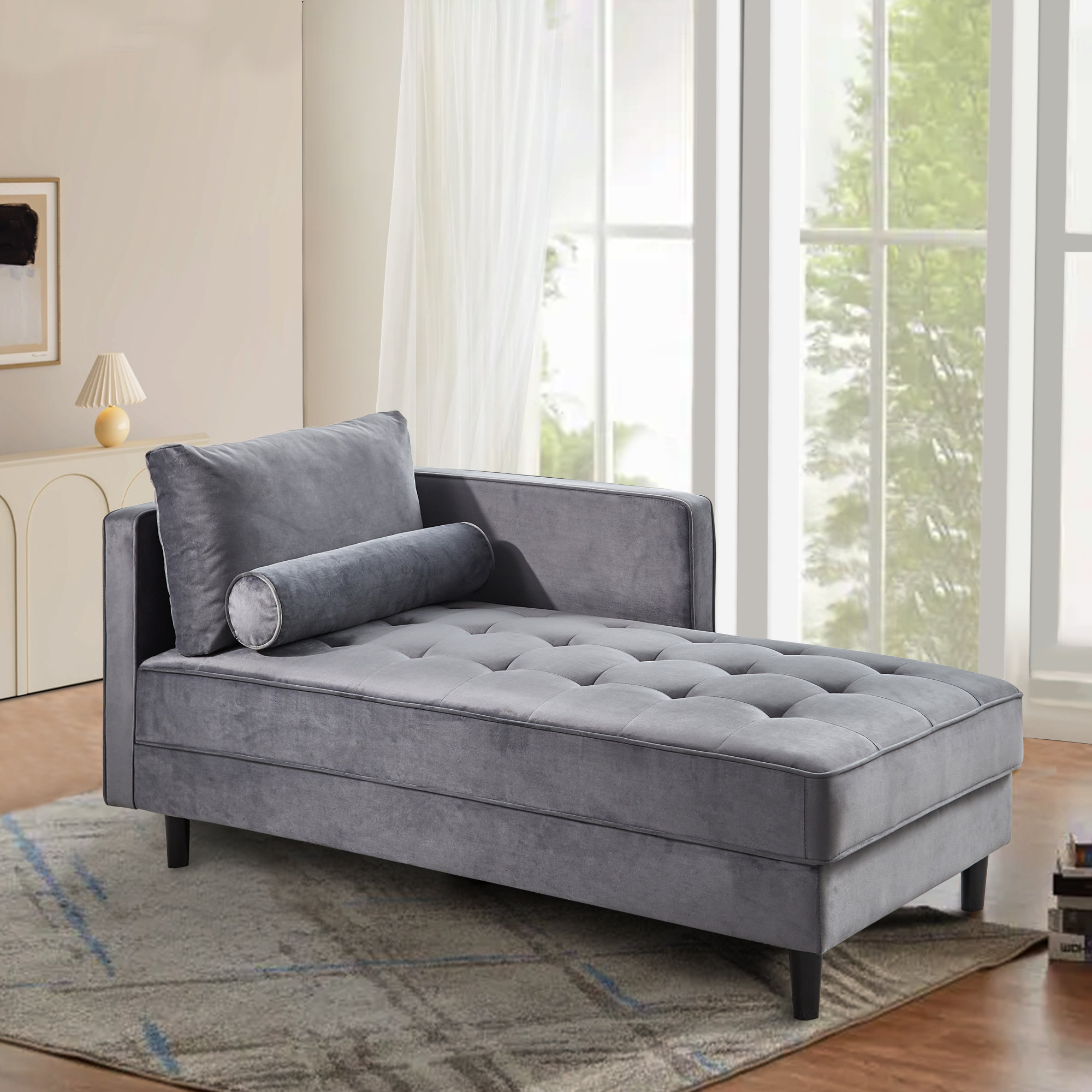 Mercer41 Aresenio 64.56" Upholstered Indoor Chaise Lounge Chair ...