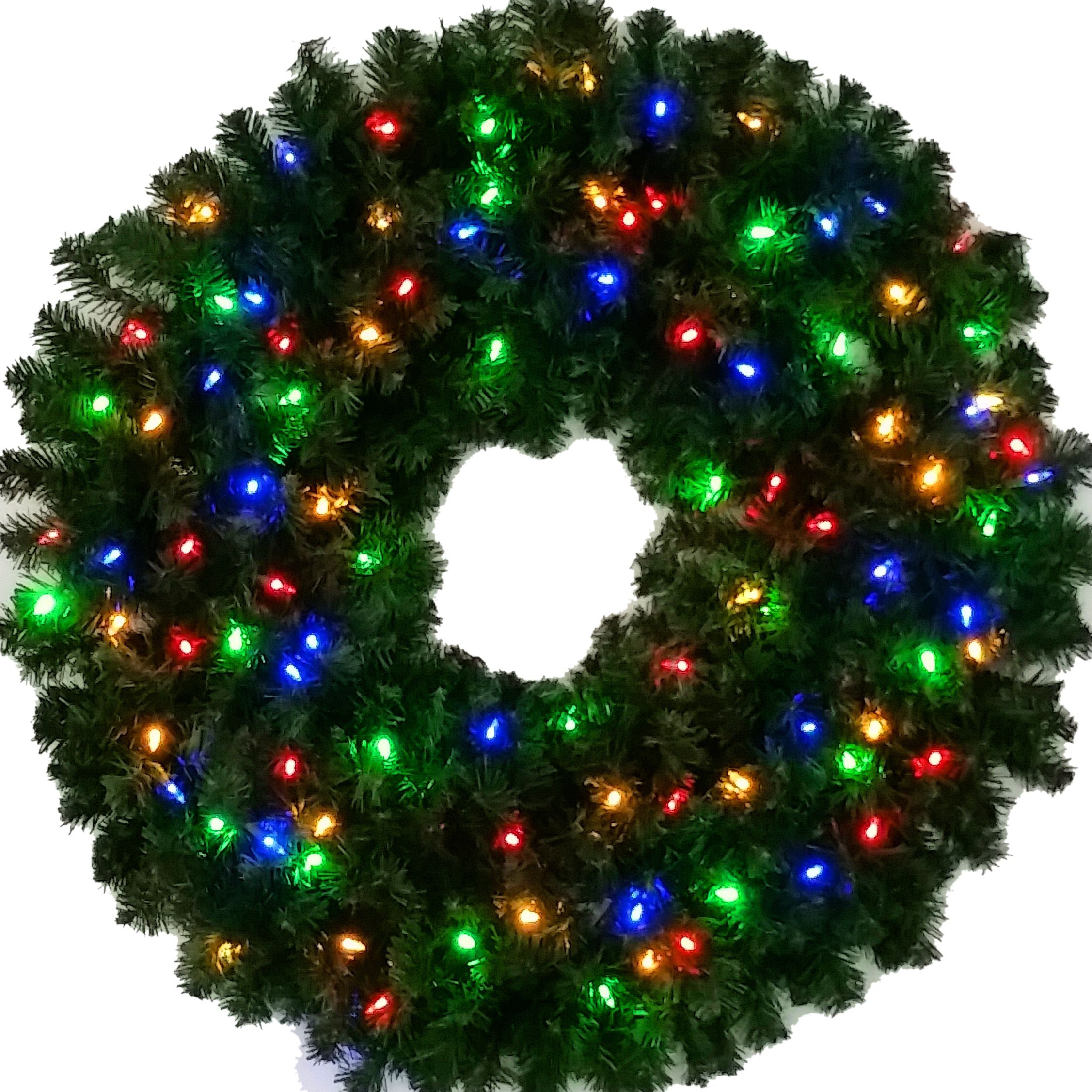 ACWreaths LED Lighted Color Changing 36" PVC Christmas Wreath | Wayfair