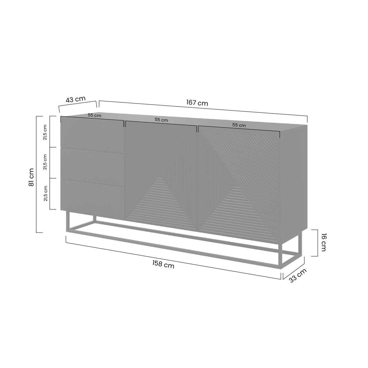 Ebern Designs Melaher 167cm Sideboard | Wayfair.co.uk