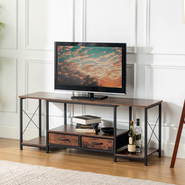 17 Stories TV Stand With Fabric Drawers - Entertainment Center And ...