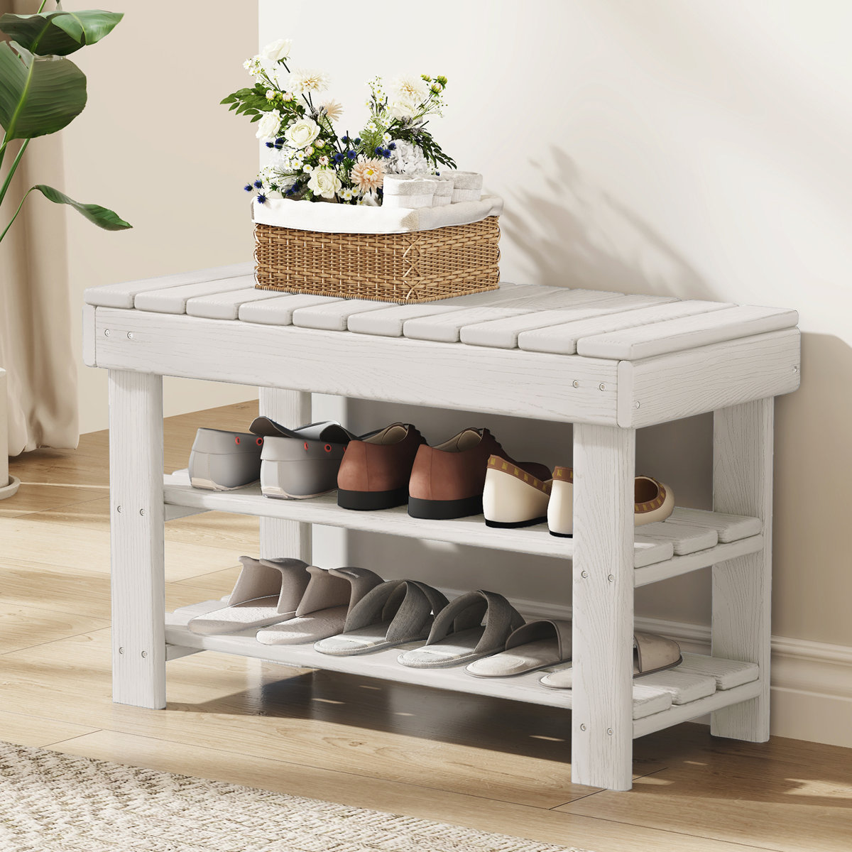 Ebern Designs Belem HDPE Storage Bench & Reviews | Wayfair