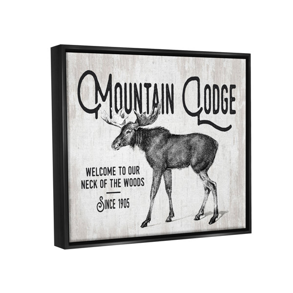 Stupell Industries " Rustic Mountain Lodge Vintage Moose Cabin Sign ...