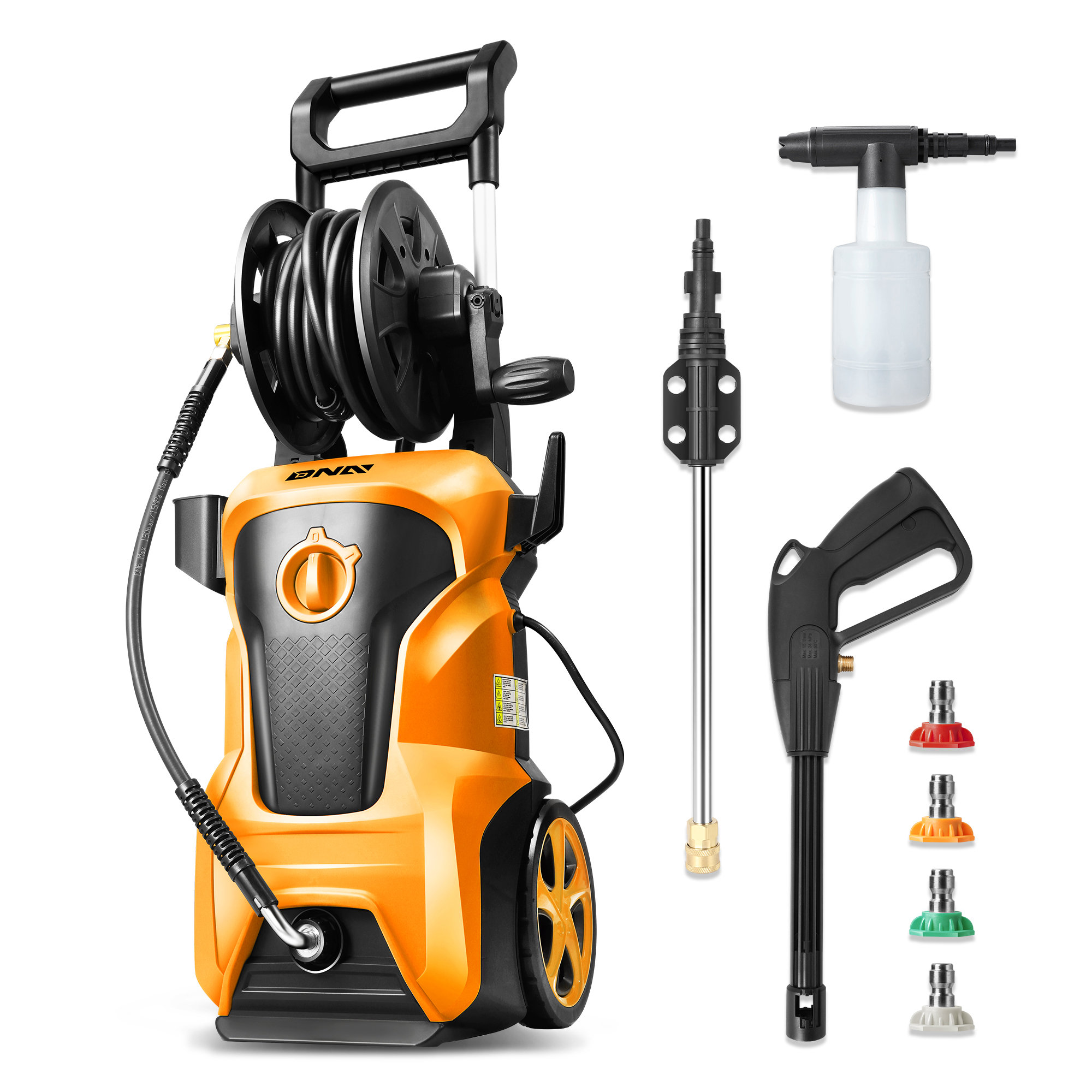DNA Motoring 2176 PSI 2.4 GPM Max Flow Electric Pressure Washer For ...