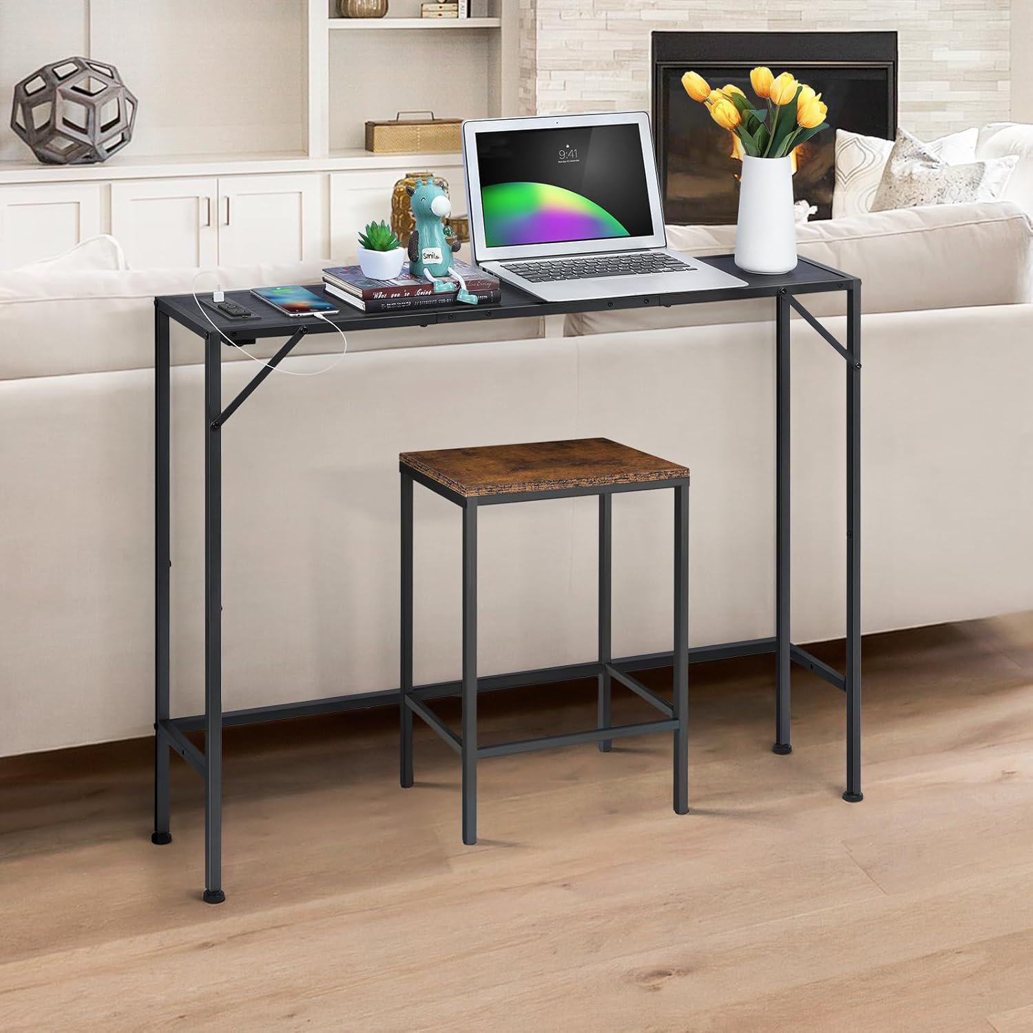 Ebern Designs Console Table With Outlet Narrow Sofa Table - Wayfair Canada