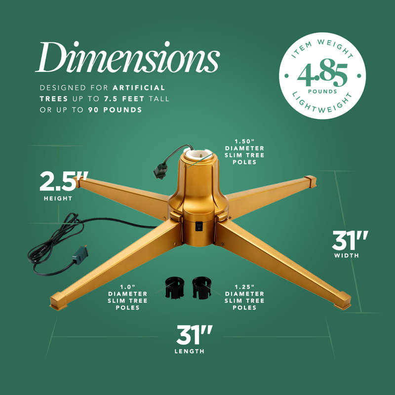 Red Barrel Studio® Rotating Tree Stand Base with Cascade Quick Set 7-Ft ...