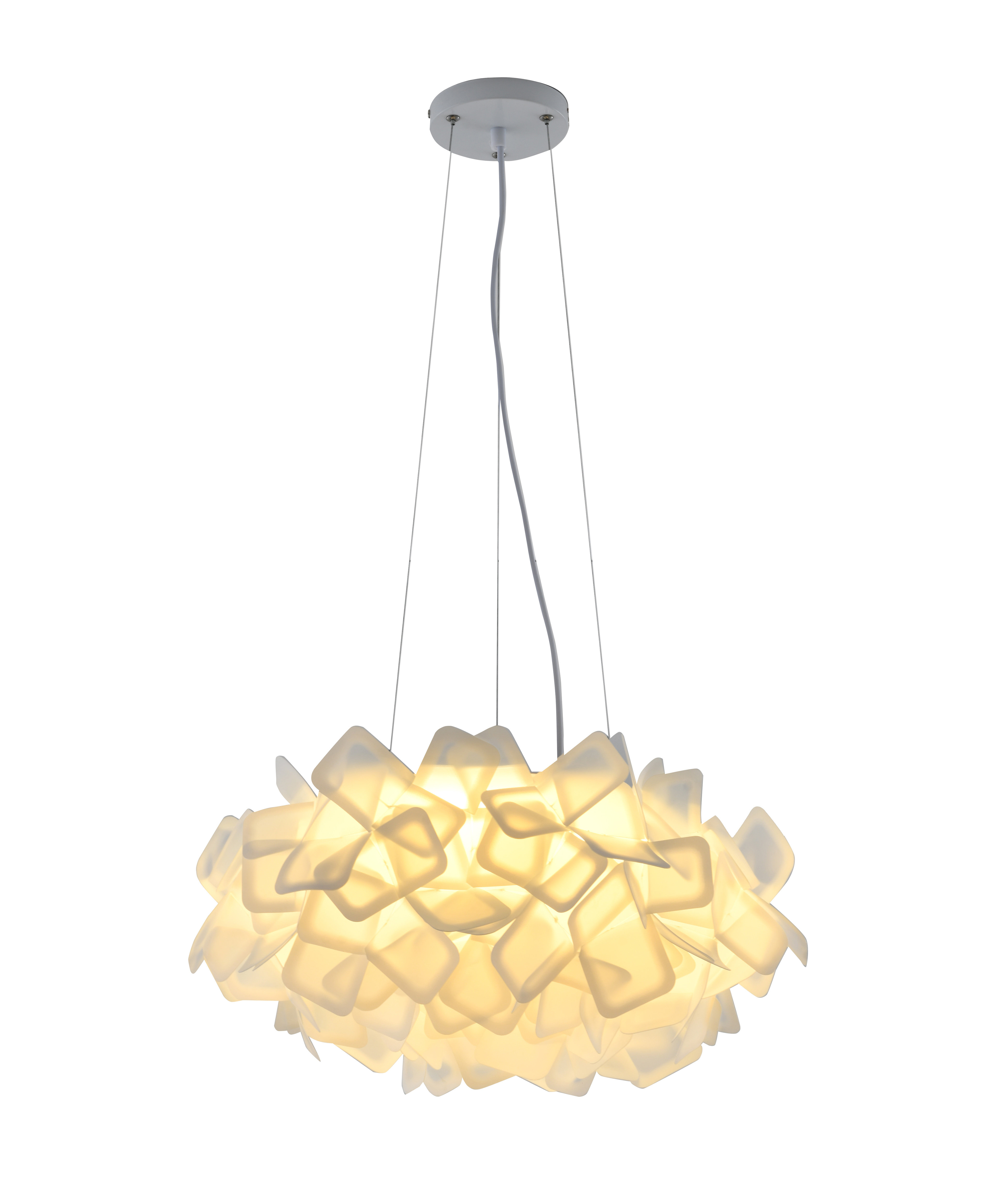 Rosdorf Park Bearnard 1 - Light Geometric LED Chandelier With A White ...