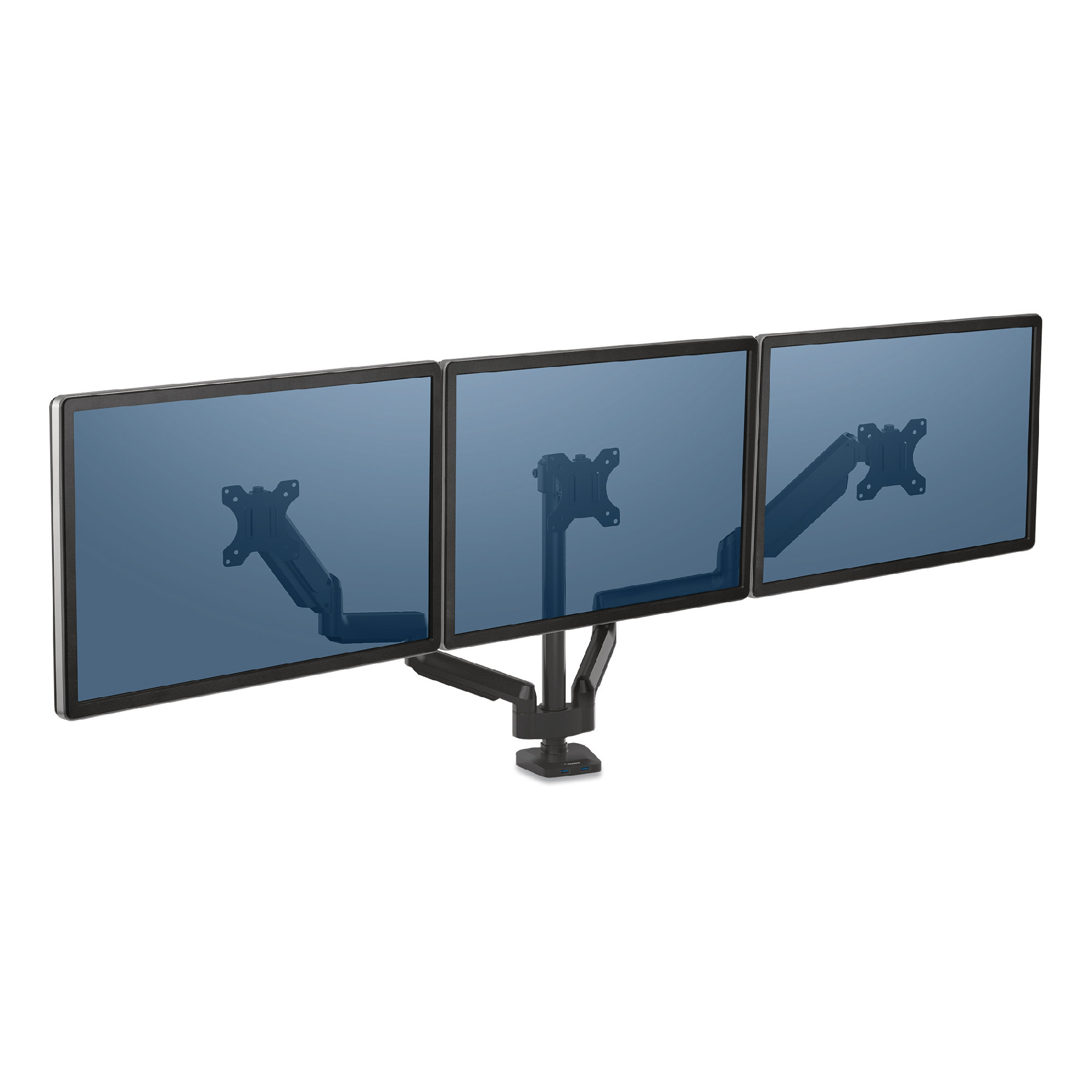 Fellowes® Black Tilt Desktop Mount with Shelving, Holds up to 20 lbs ...