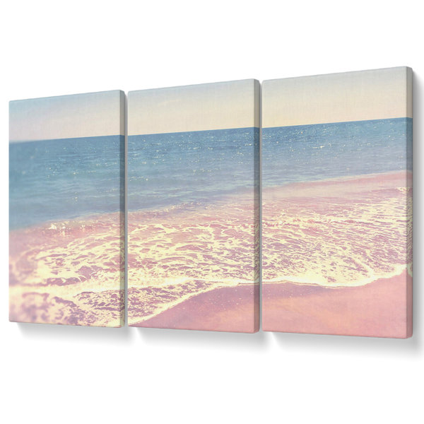 Highland Dunes Retro Sparkle Beach Canvas 3 Panel Set | Wayfair.co.uk