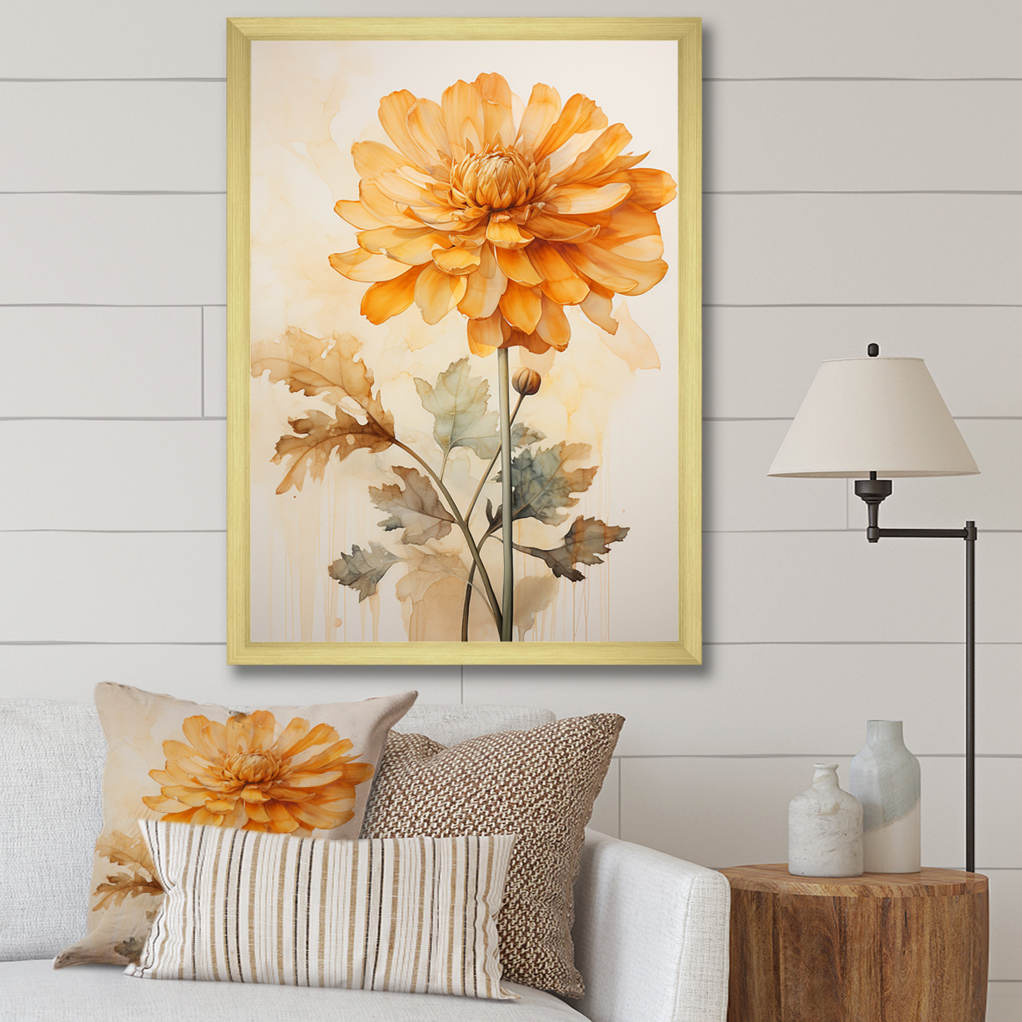 Winston Porter Peach Marigold Elegance Bouquet Still Life - Marigold ...
