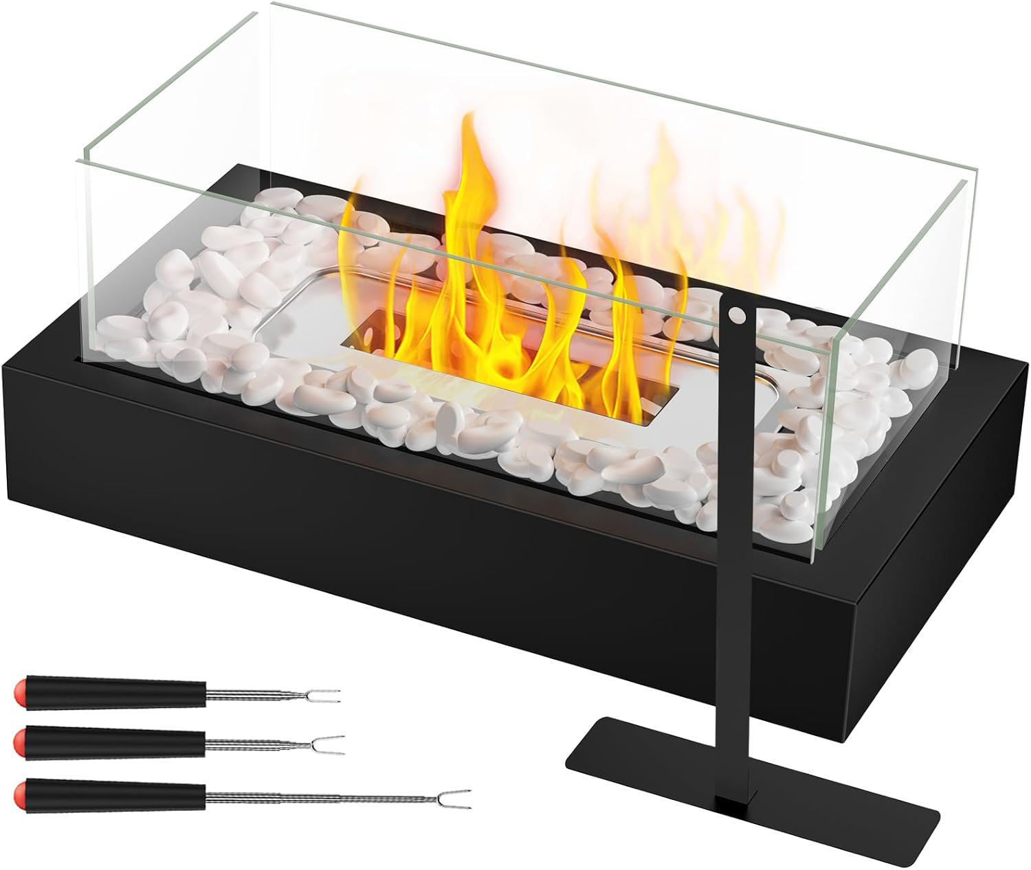INKEDZ Tabletop Fire Pit, Portable Smores Maker Kit Indoor/Outdoor Mini ...