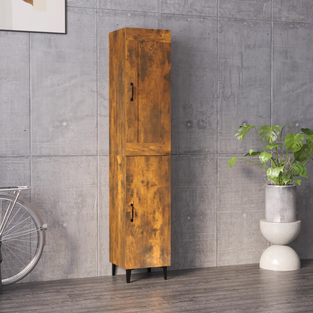 Ebern Designs Highboard Smoked Oak Engineered Wood, Metal Tall ...