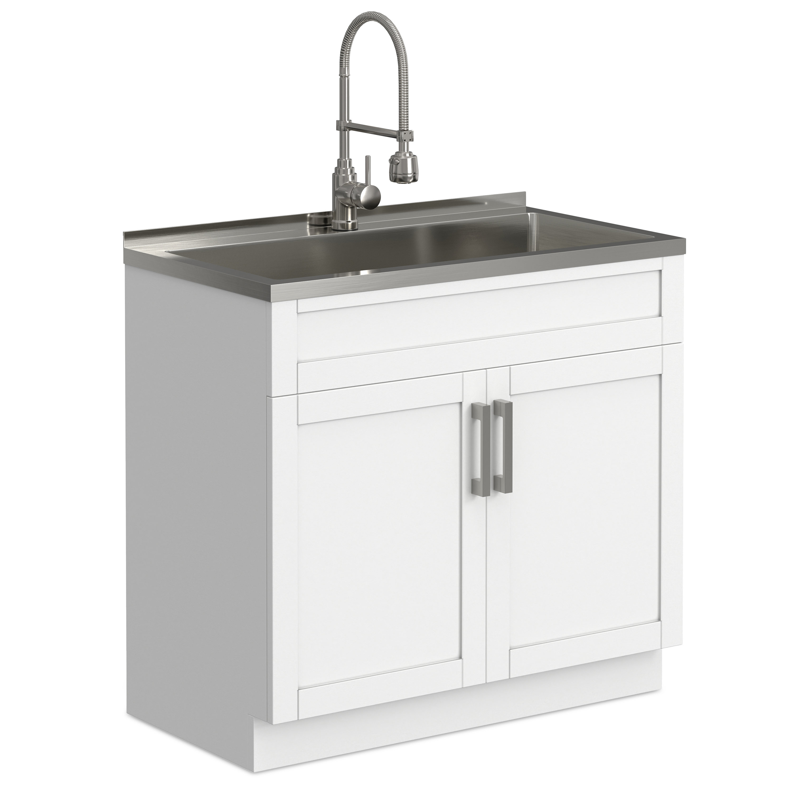 Simpli Home Hennessy All-In-One 36-inch Laundry Utility Sink and ...