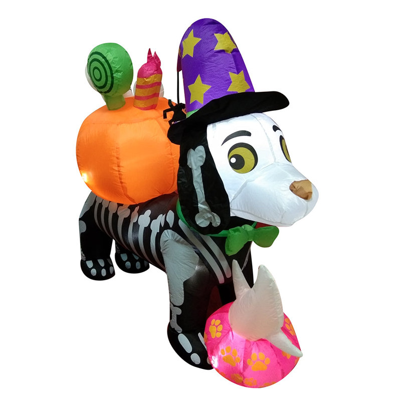 The Holiday Aisle® Skeleton Dog Inflatable Set | Wayfair