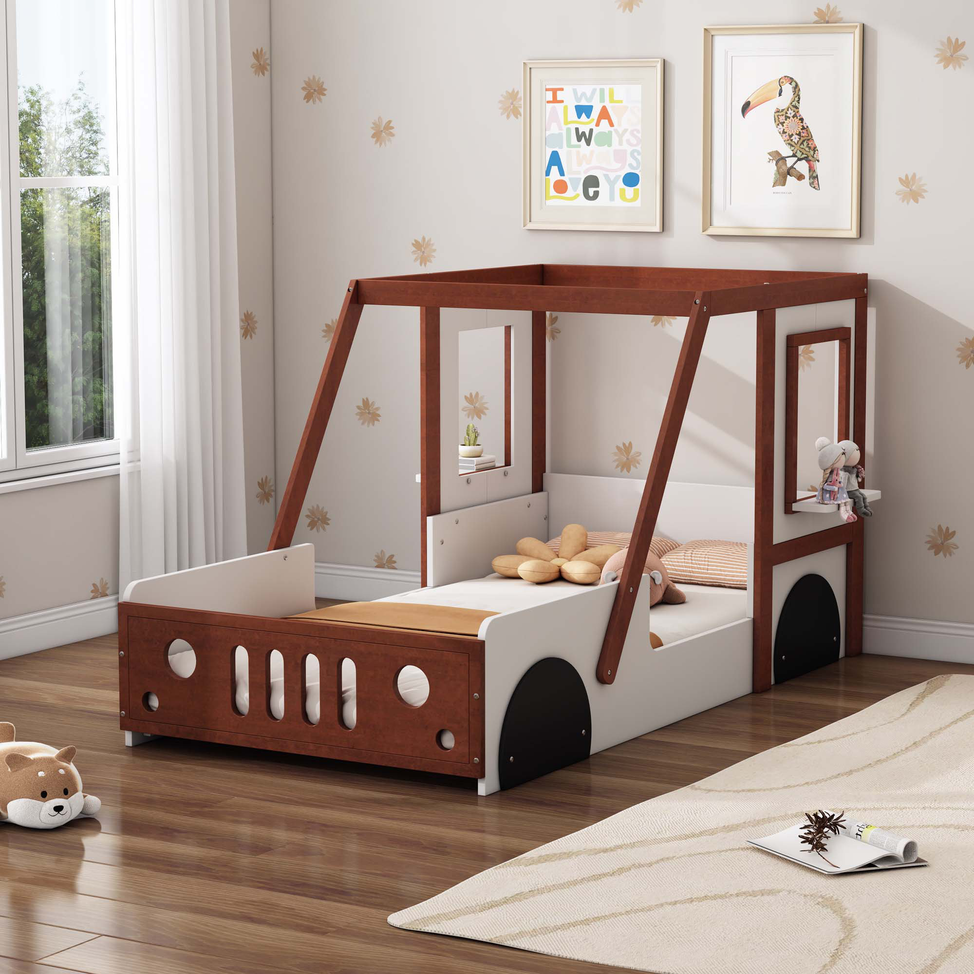 Alcott Hill® Fun Play Design Twin Size Car Bed | Wayfair