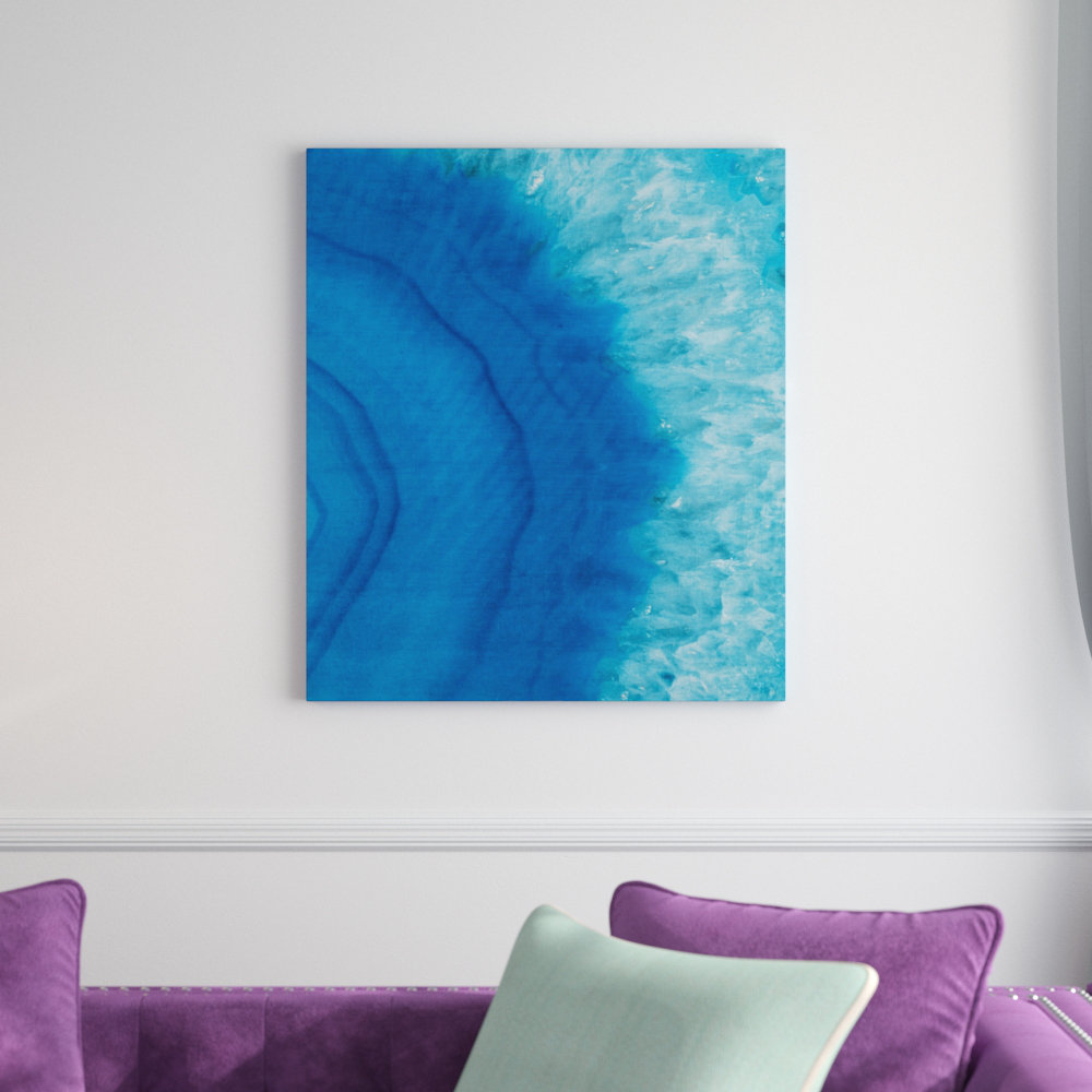 Mercer41 'Agate Geode II' Graphic Art Print on Canvas in Blue | Wayfair