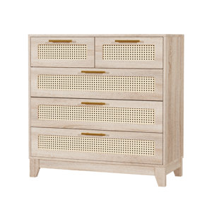 Bay Isle Home™ Rattan 5-Drawer Dresser & Reviews | Wayfair