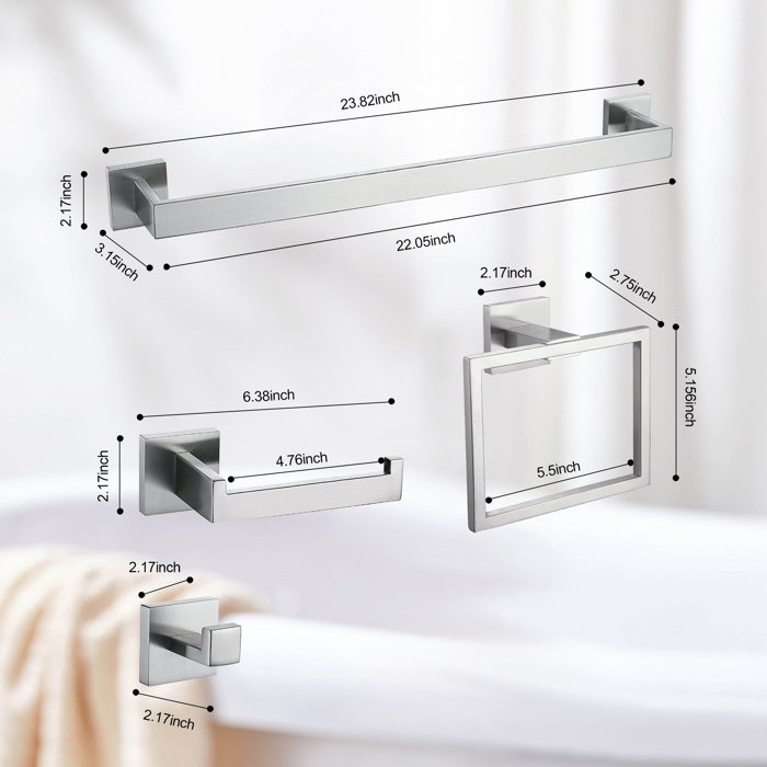 SMARTLET 5 - Piece Bathroom Hardware Set | Wayfair