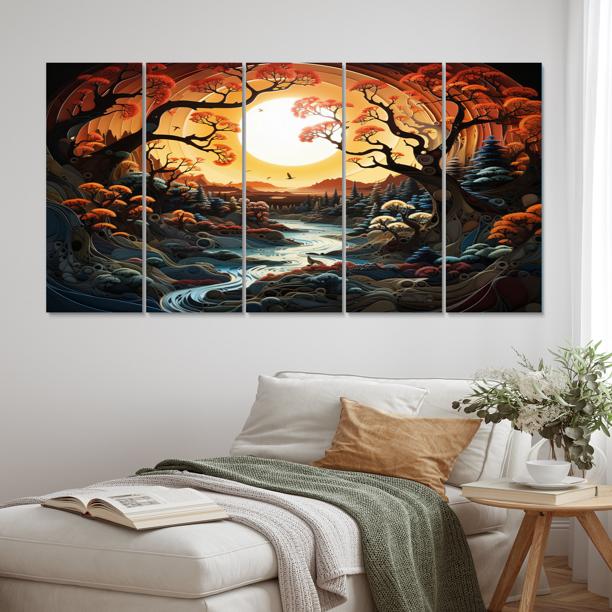 Latitude Run® Sunrise Eternal Renewal Papercut - Landscapes Canvas ...