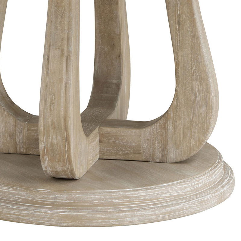 Ophelia & Co. Ducor White Washed Round Dining Table with Pedestal Base ...