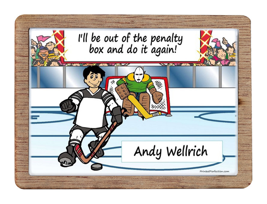 Printed Perfection Personalized Hockey Player - Male Wooden Magnet ...