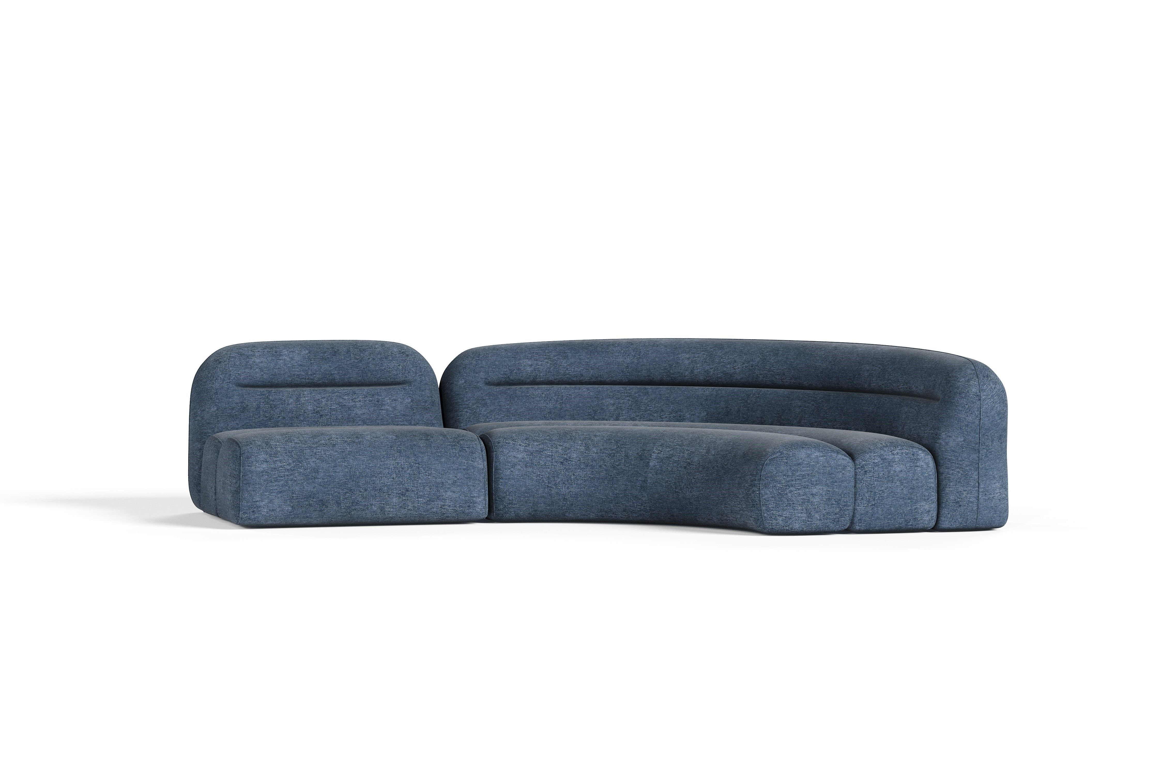Wade Logan® Forman - Modern Blue Fabric Modular Sectional Sofa | Wayfair