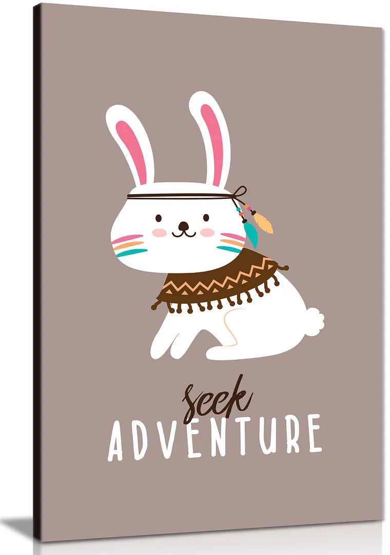 Panther Print Kids Room Baby Nursery Wall Art Decor Cherokee Rabbit ...