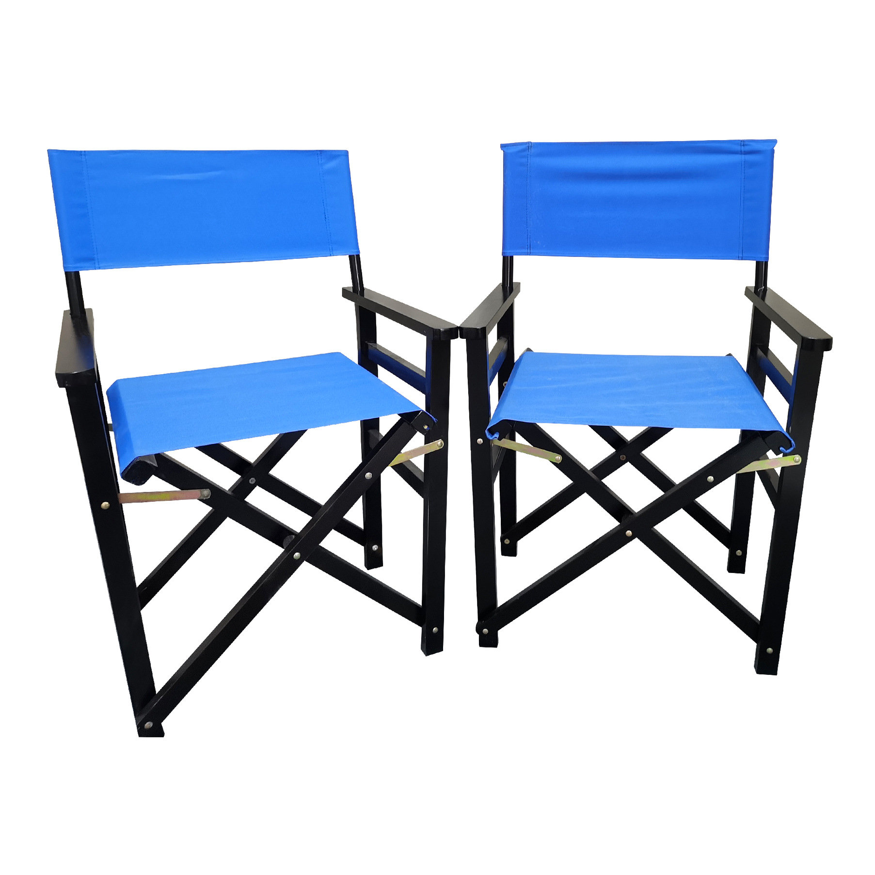 Latitude Run® Ahlers 2 Folding Chair - Blue Canvas Covered Wooden ...