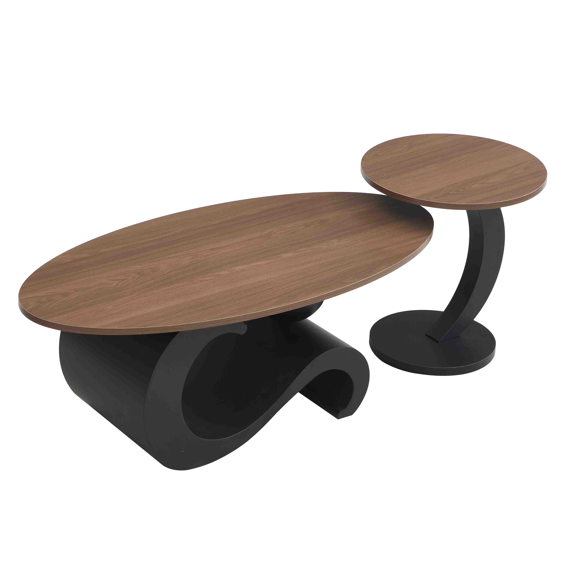 Latitude Run® Industrial, Oval And Round, 2 - Piece, Coffee Table ...