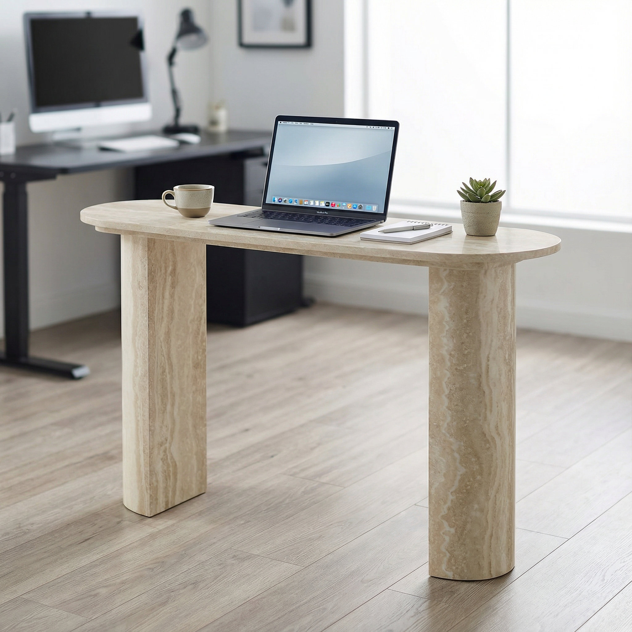 17 Stories Modern Faux Marble Pattern Console Table for Entryway and ...