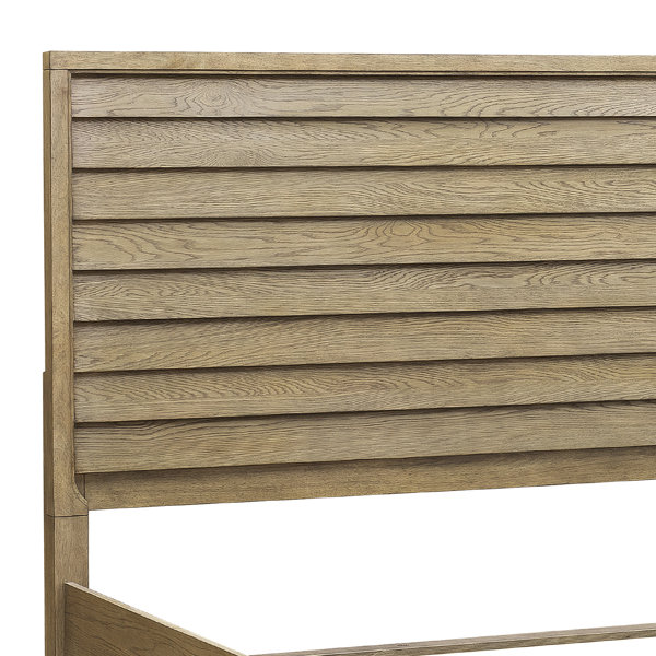 Scott Living Catalina Solid Wood Panel Bed with Horizontal Wood Slats ...