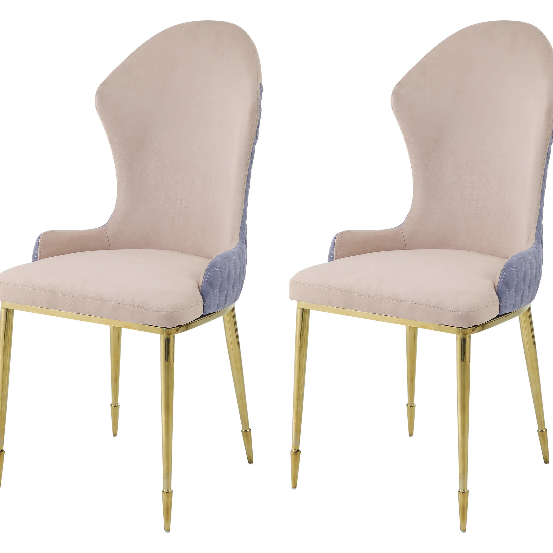 Everly Quinn Stylish Tan And Gold Dining Room Chairs (2 ) - Lavender ...