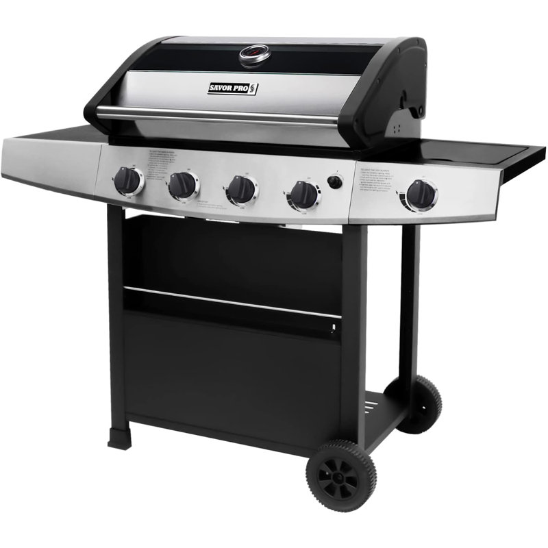 Vanston 4 - Burner Free Standing Liquid Propane 60000 BTU Gas Grill ...