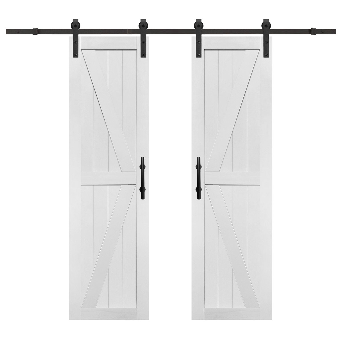 S&Z TOPHAND Porte de grange double en MDF avec porte coulissante S&Z ...