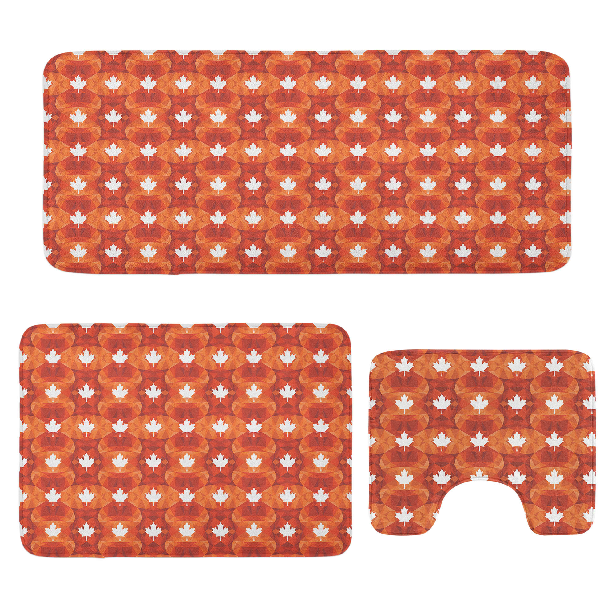 East Urban Home Burnt Orange Bathroom Rug Set 3 Pieces U-Shape ...