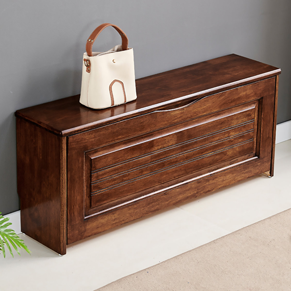 COMDOY Modern minimalist all solid wood flip shoe storage bench | Wayfair