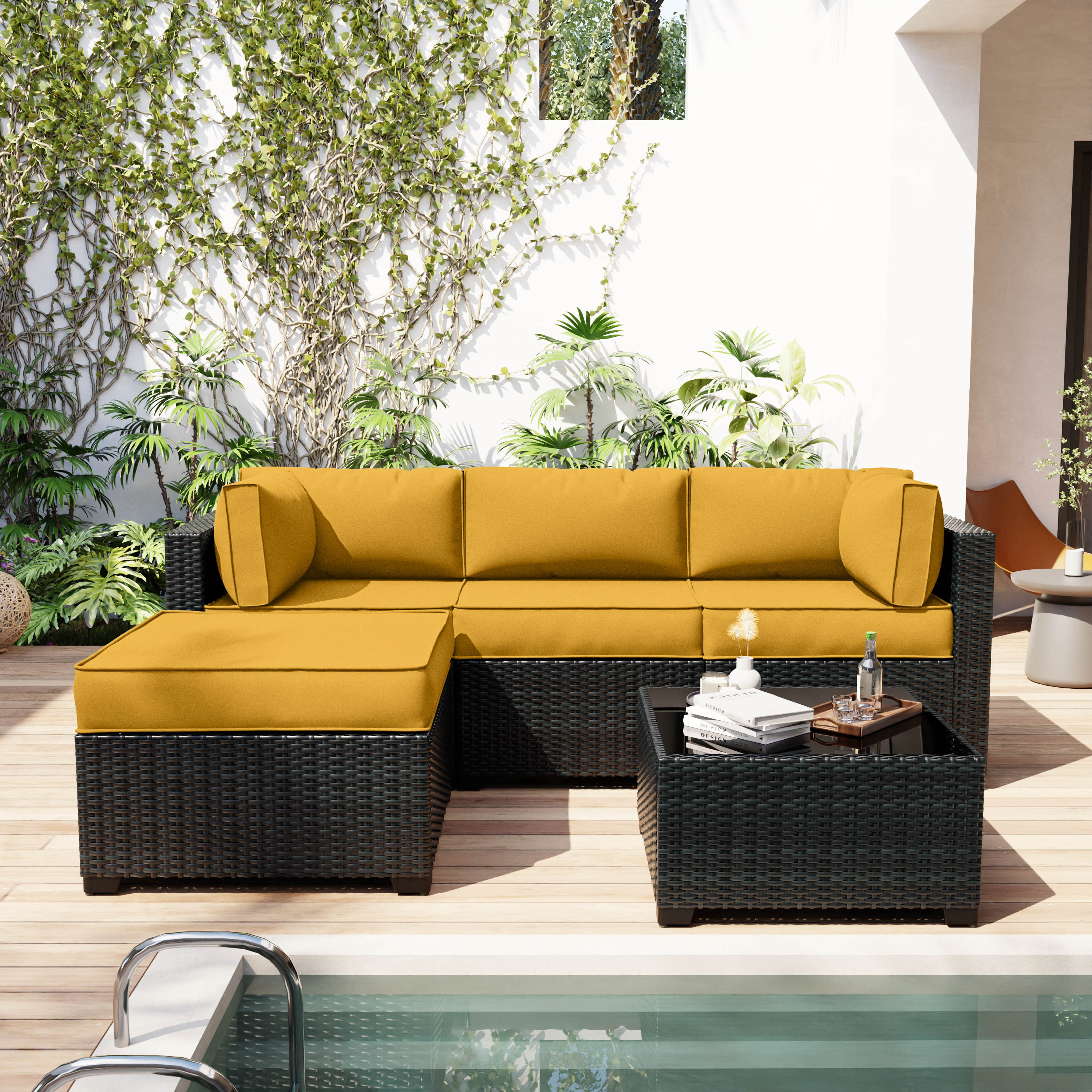 Ebern Designs Wynee 9Pcs Outdoor Cushions Patio Sectional Cushions ...