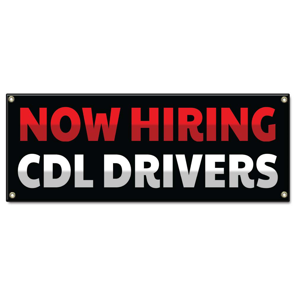 SignMission Now Hiring CDL Drivers 36" X 96" Banner | Wayfair