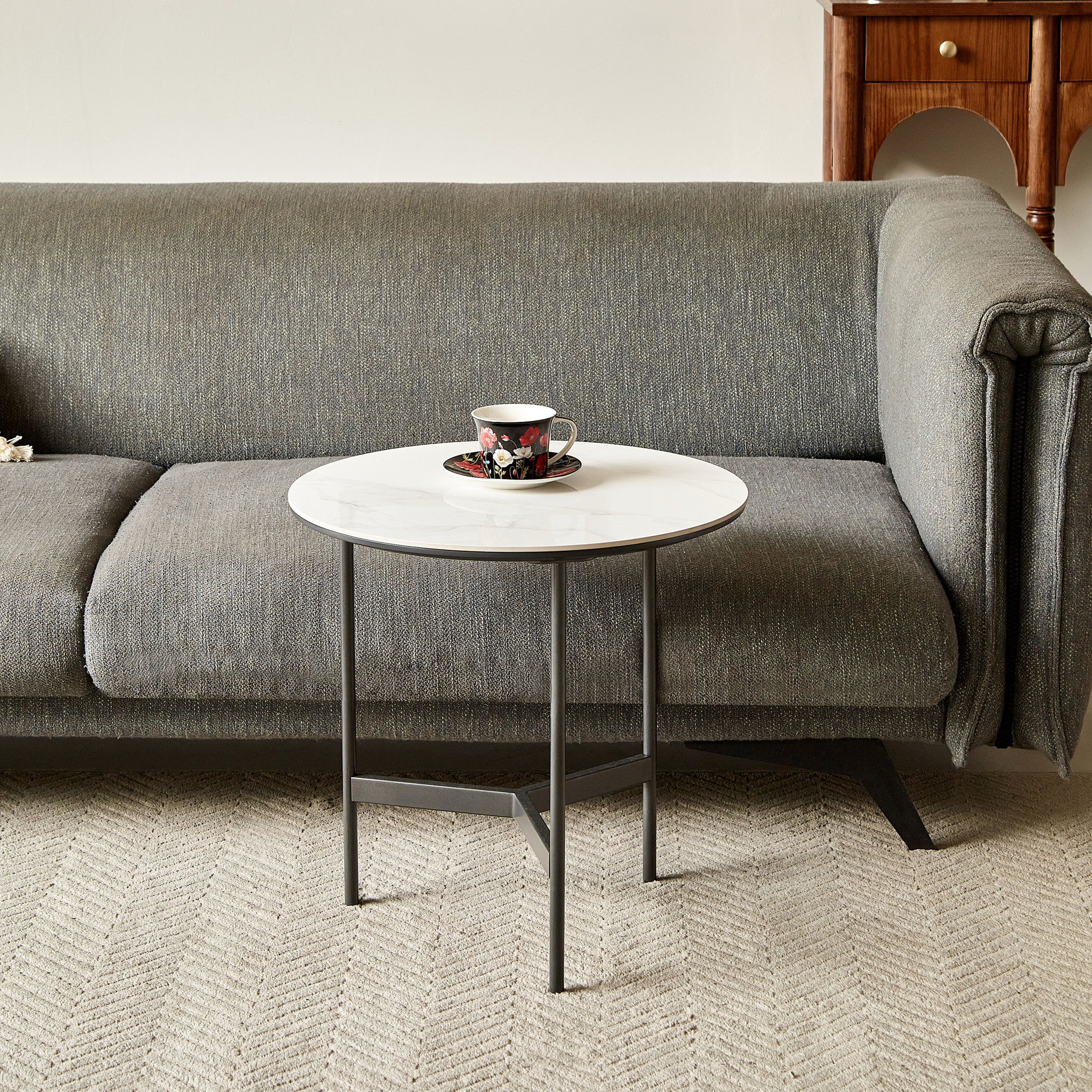 Ebern Designs End/Side Tables - Small Round Accent Table, Metal Narrow ...