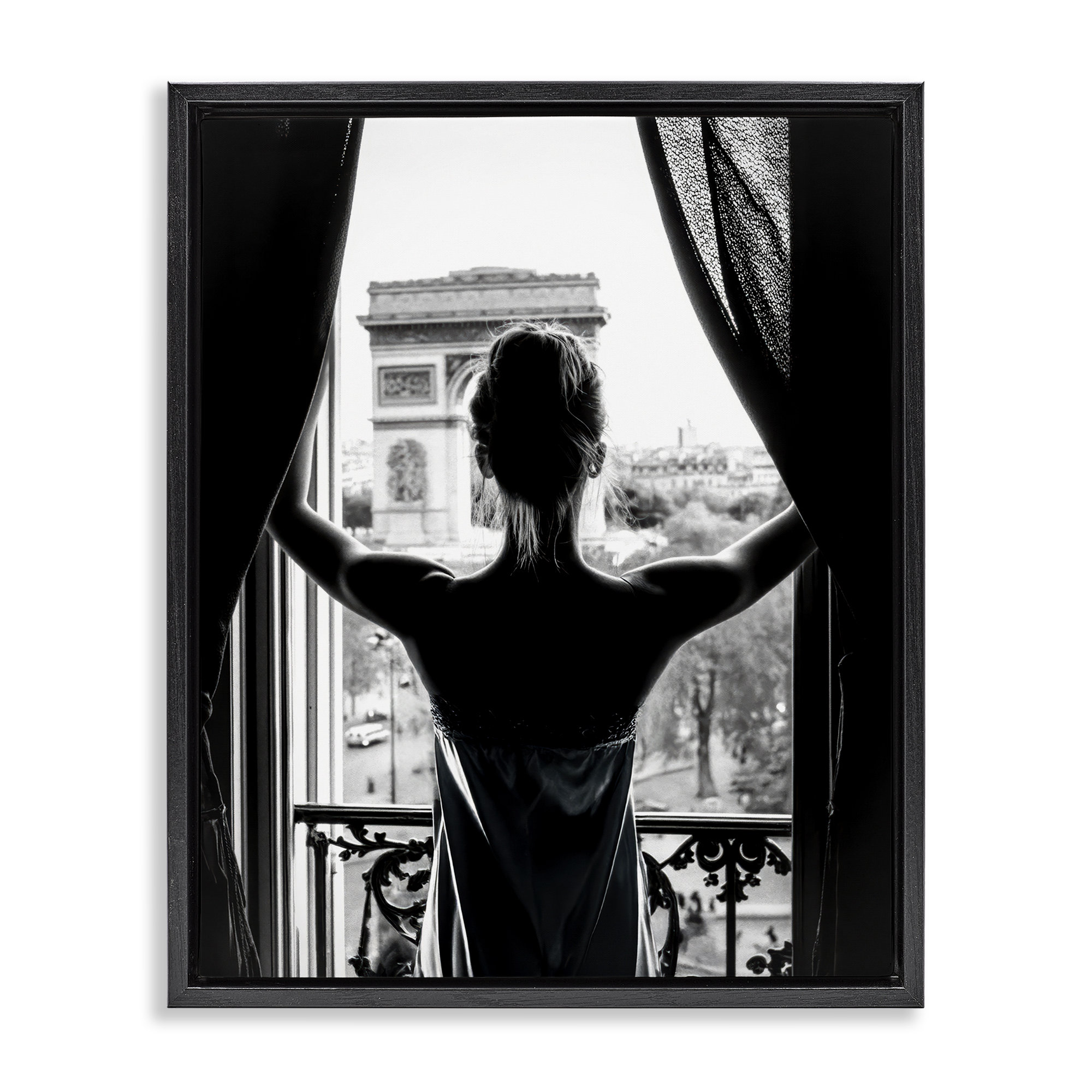 Latitude Run® Morning In Paris Silhouette Floating Frame, design by ...