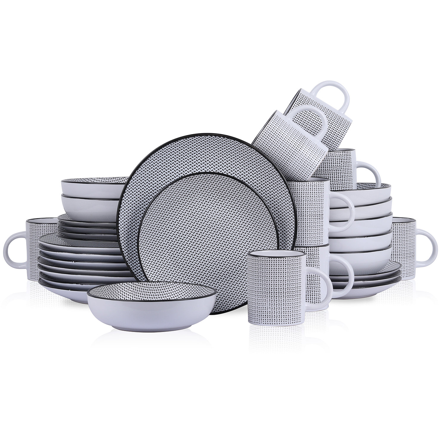 Stone Lain Daisy 32-Piece Dinnerware Set Stoneware & Reviews - Wayfair ...