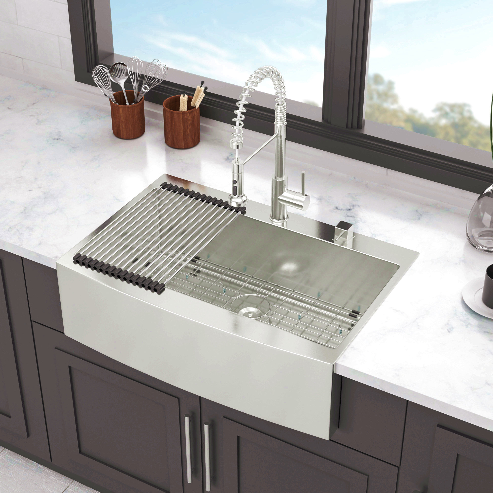 DAPPER DOODLES INC 33 Drop In Farmhouse Sink - 33*22*10 Inch Kitchen ...