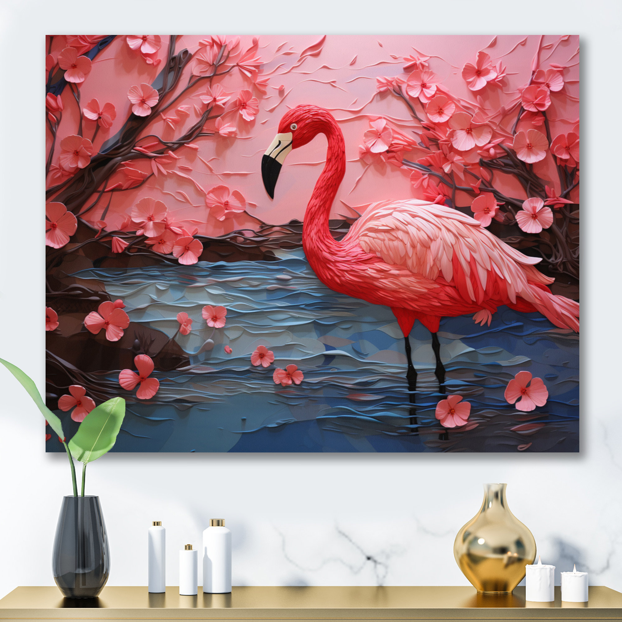 Bayou Breeze Flamingo Elegance in Pink III - Print | Wayfair