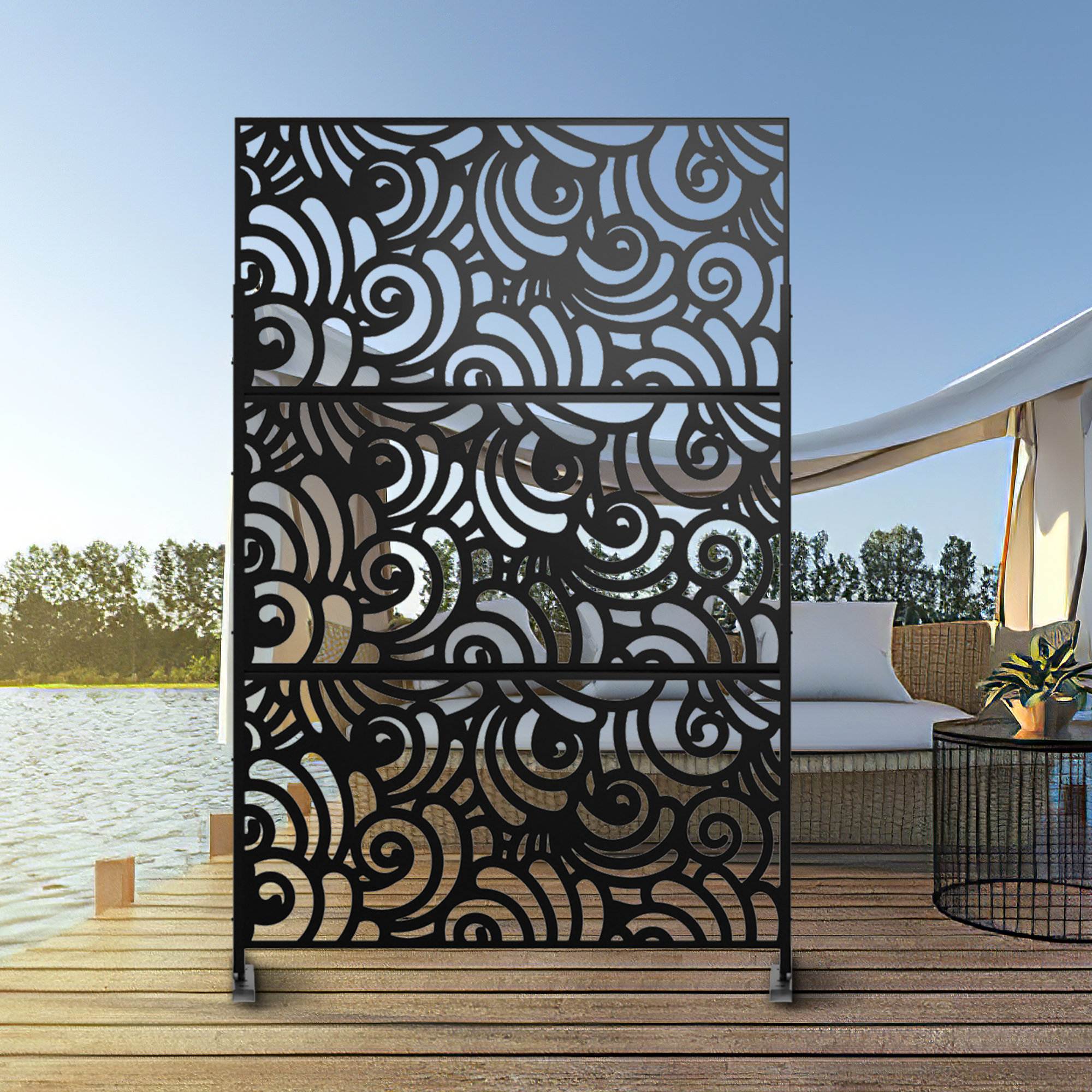 MAYEERTY 6 ft. H x 4 ft. W Metal Privacy Screen & Reviews | Wayfair