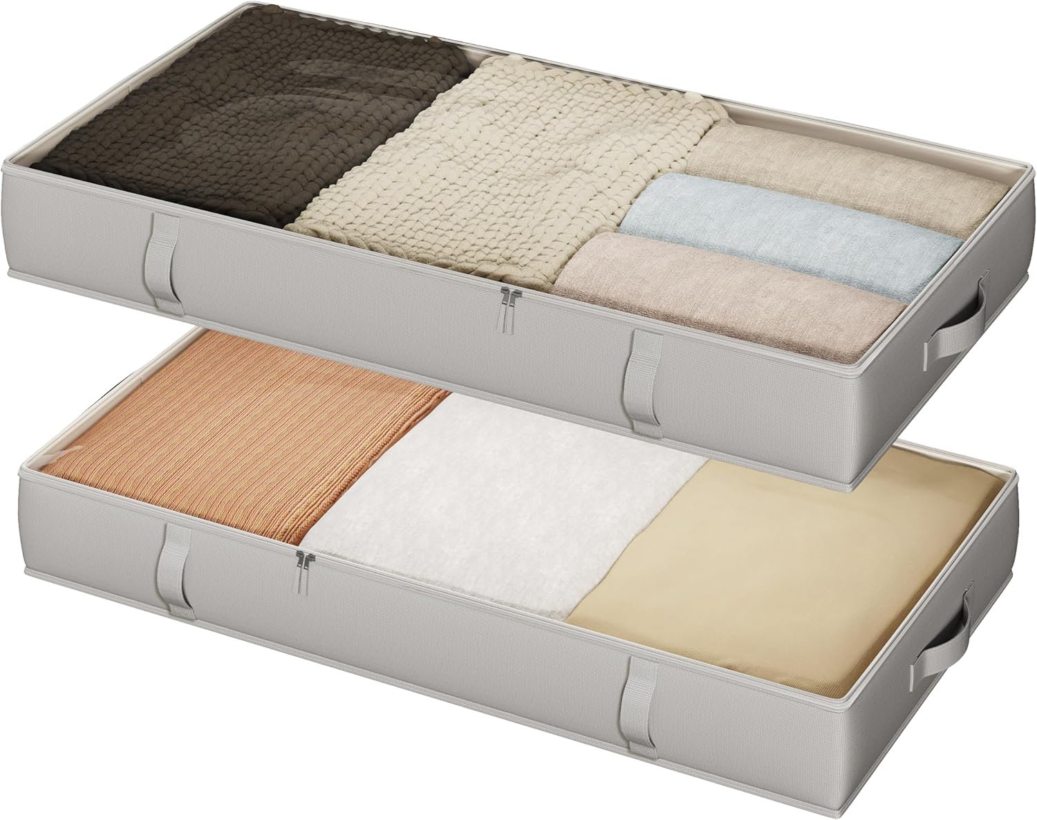 Rebrilliant Underbed Organizer, Collapsible Storage Box for Blankets ...