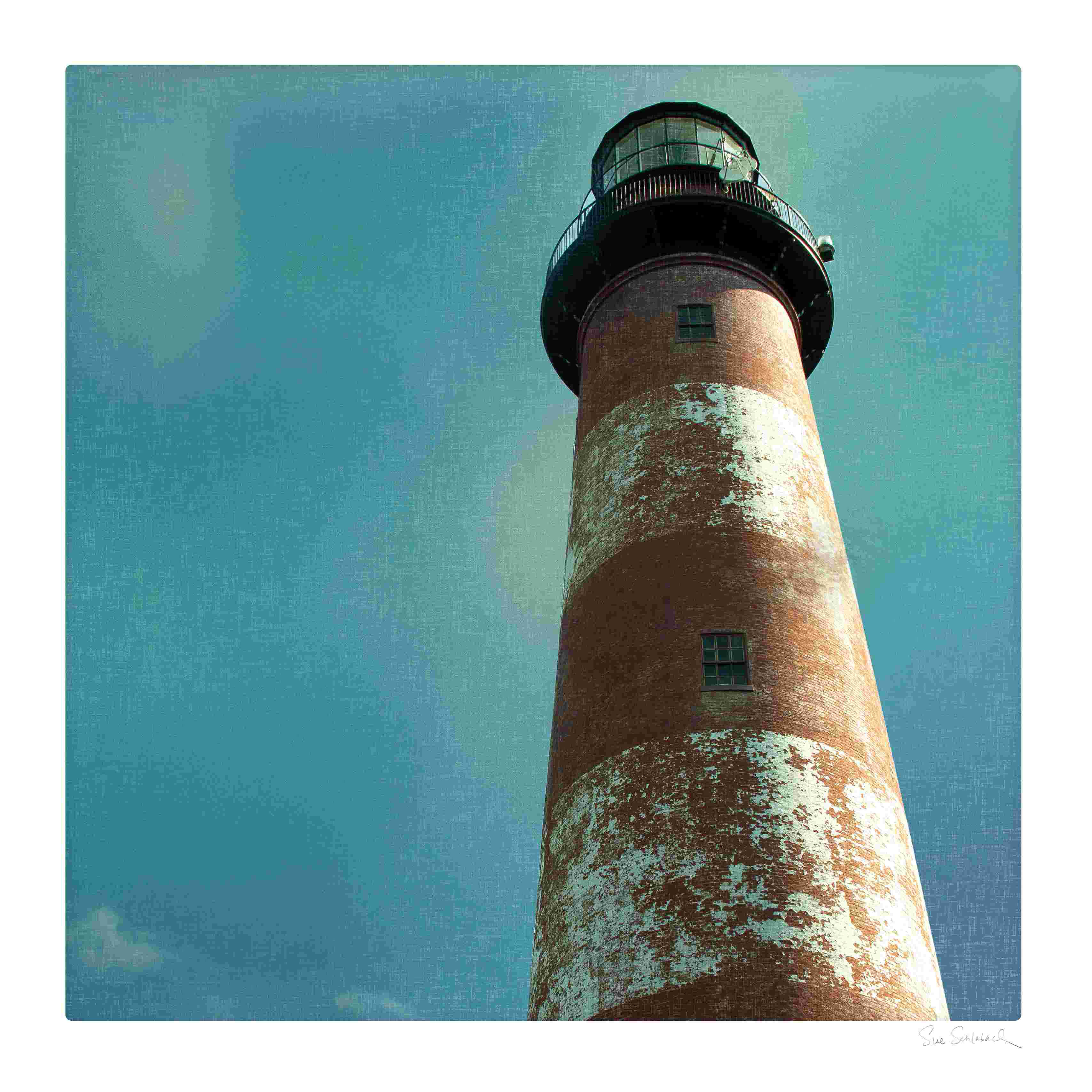 Longshore Tides Atlantic Lighthouse Blue/Brown | Wayfair