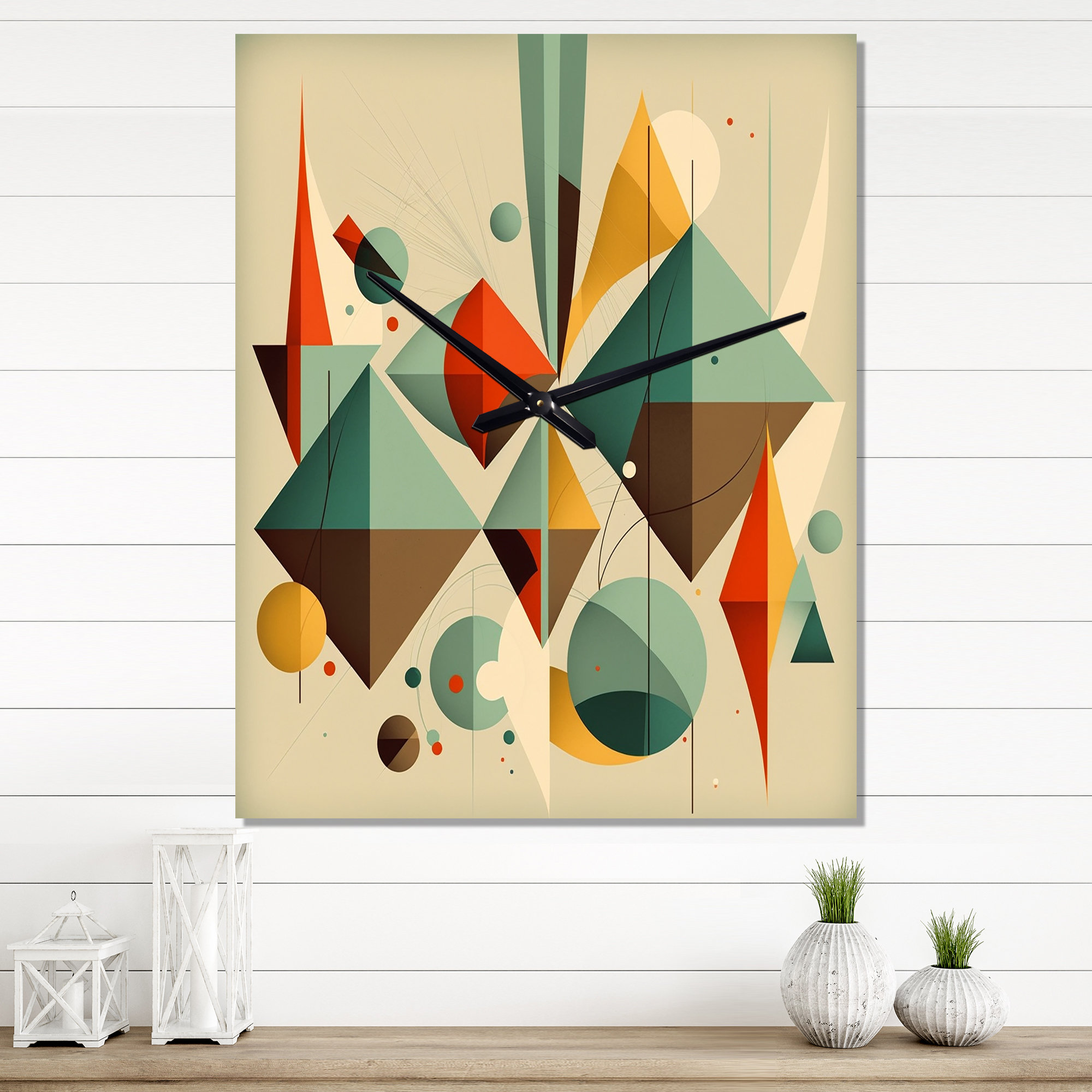 Design Art Mid-century Retro Dimensions III Wall Clock | Wayfair