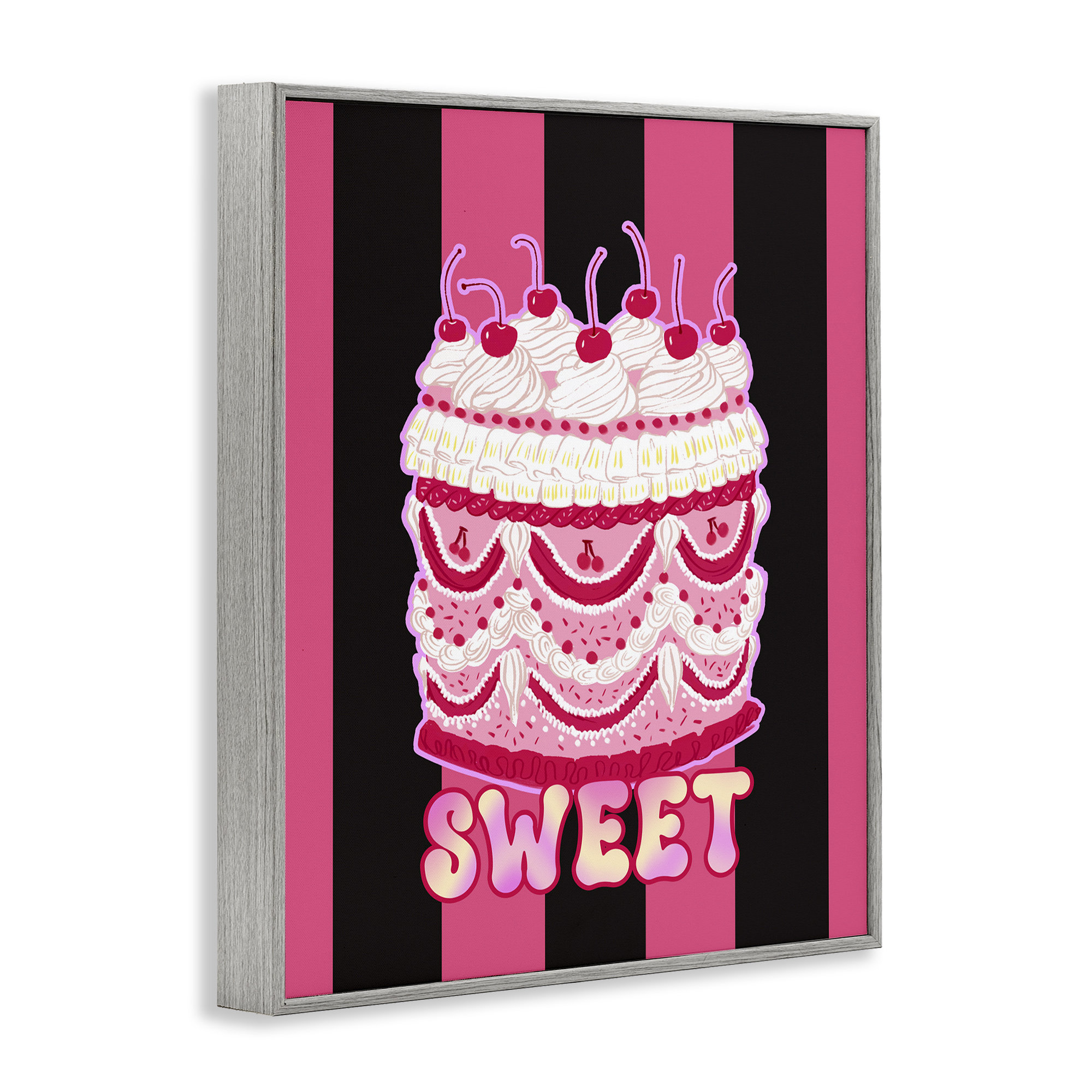 House of Hampton® Sweet Cake with Stripes Art by Ziwei Li | Wayfair