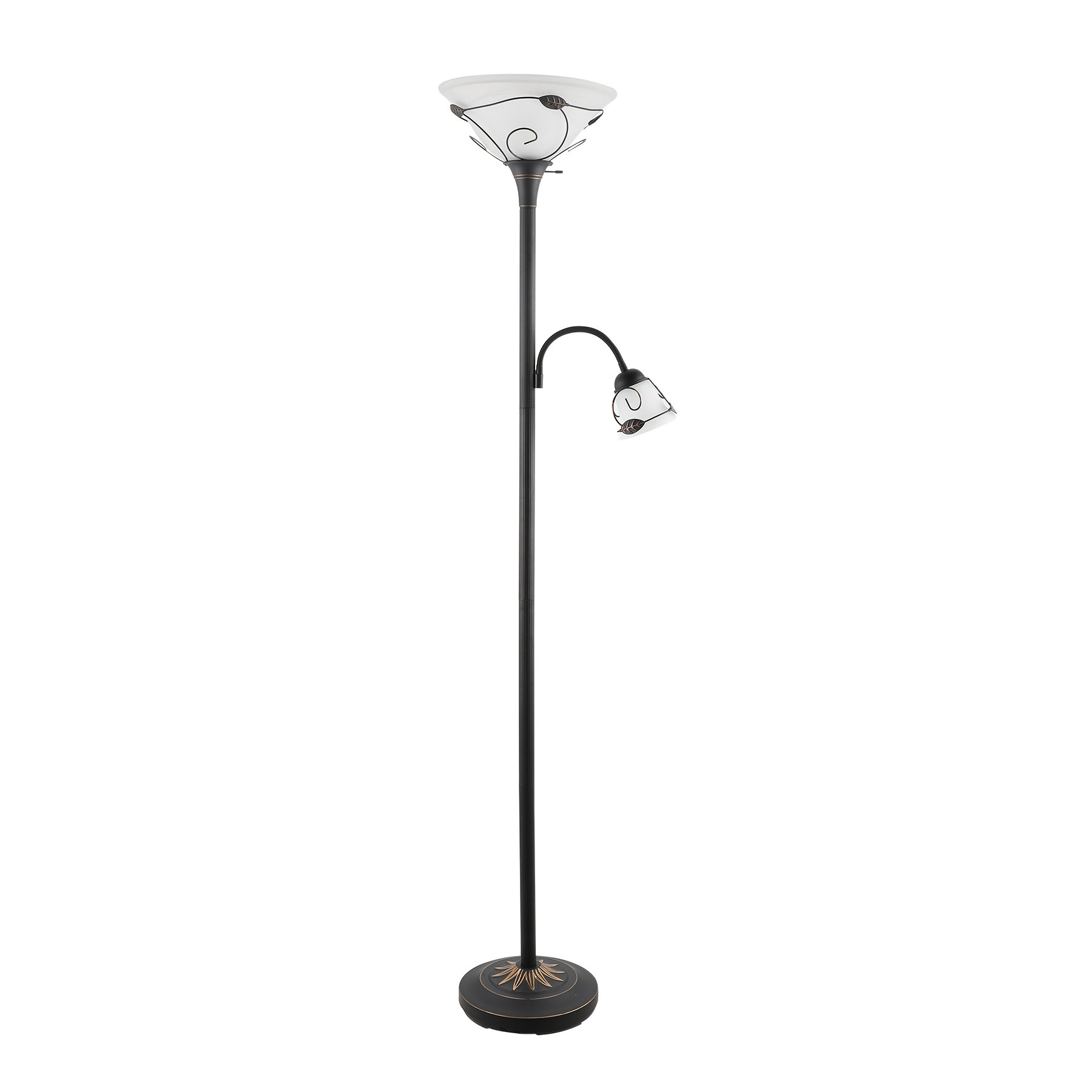 Fleur De Lis Living Lampe torchère sur pied 71 po avec ampoule DEL Rupe ...