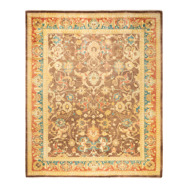 The Twillery Co. Oakhur One-of-a-Kind Traditional Hand-Knotted Brown ...