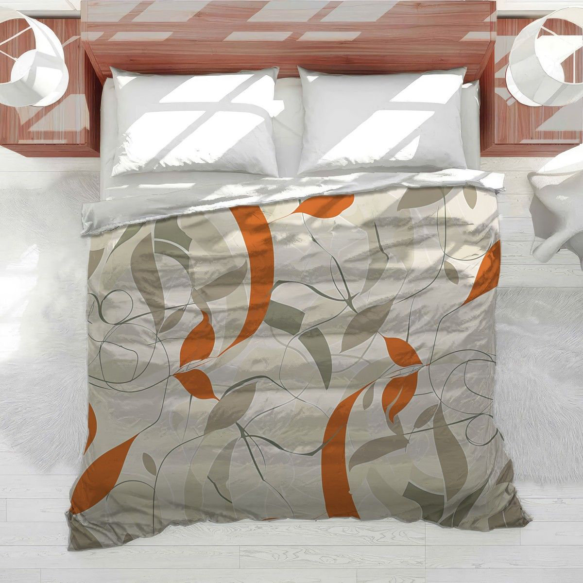 VisionDecor Spiral Leaves Cool Bedding | Wayfair
